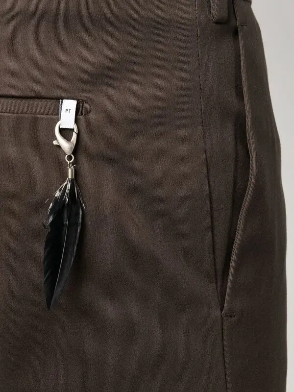 PT TORINO Cropped Tailored Trousers - Brown