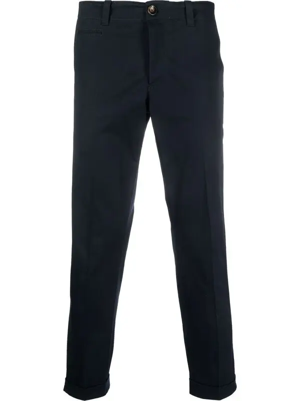 PT TORINO Buckle-detail Tailored Trousers - Blue