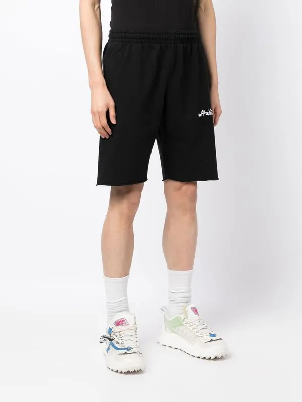 Off-White Script Logo Track Shorts - Black