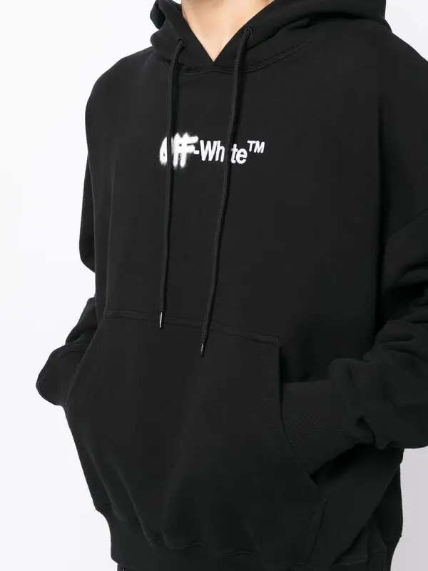Off-White Helvetica Logo-embroidered Hoodie