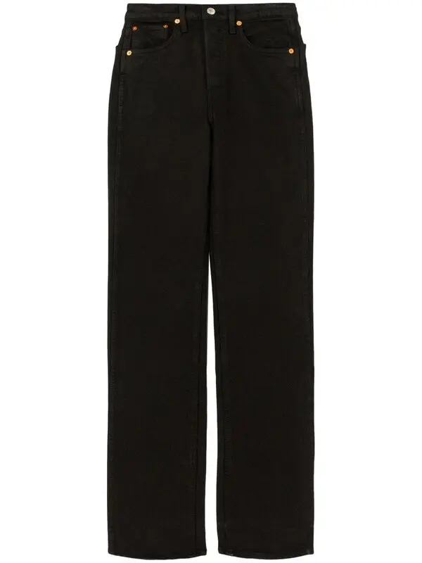 RE/DONE Straight-leg High-rise Jeans - Black