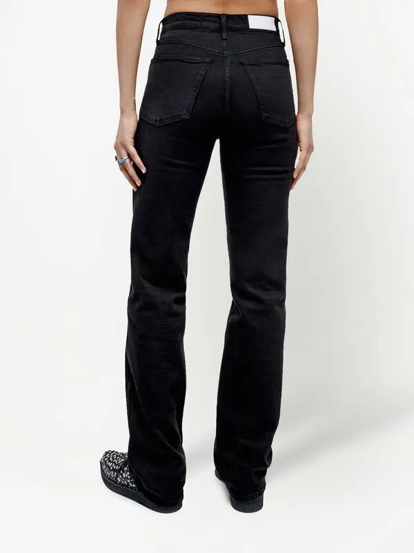 RE/DONE Straight-leg High-rise Jeans - Black