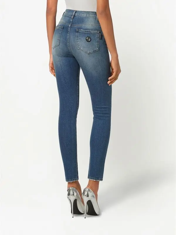 Philipp Plein High-rise Ripped Skinny Jeans