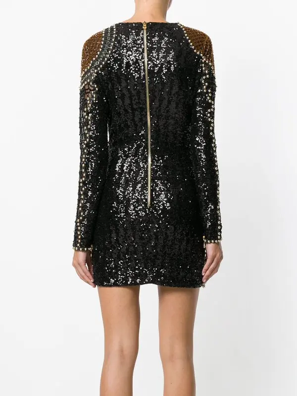 Balmain Embellished Wolf Design Dress