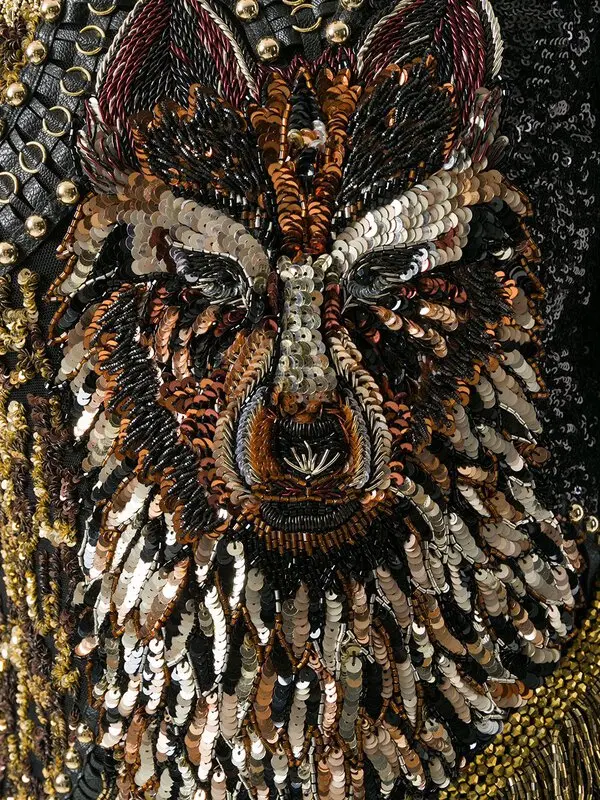 Balmain Embellished Wolf Design Dress