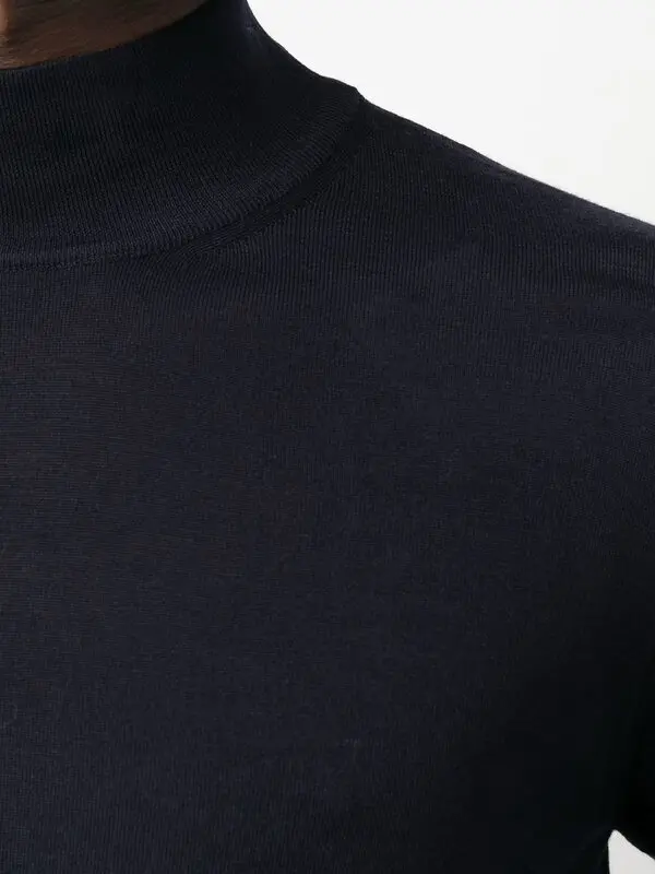 Corneliani Roll-neck Knit Jumper - Blue
