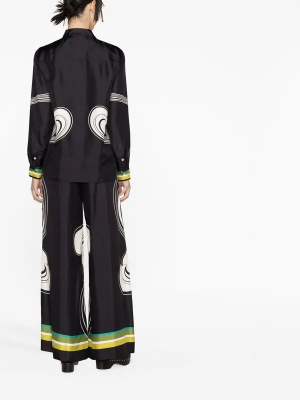 La DoubleJ Placed Wide-leg Trousers - Black