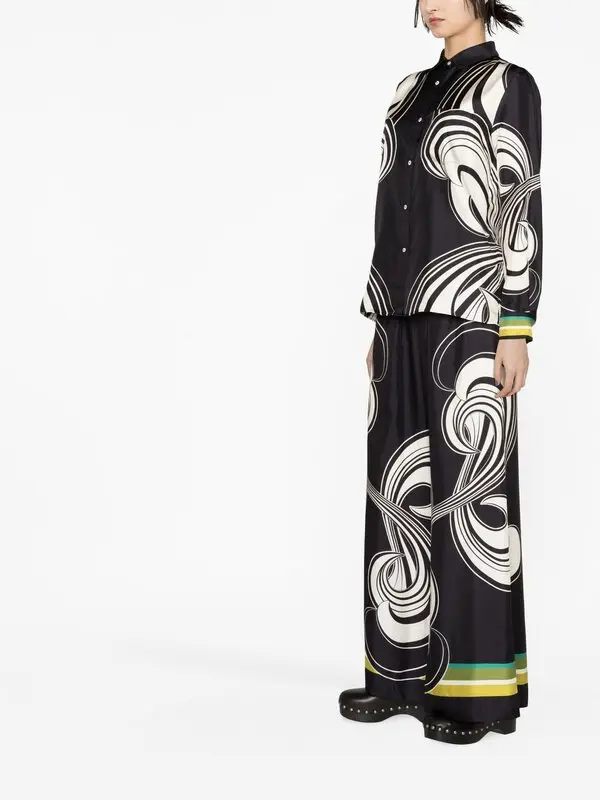 La DoubleJ Placed Wide-leg Trousers - Black