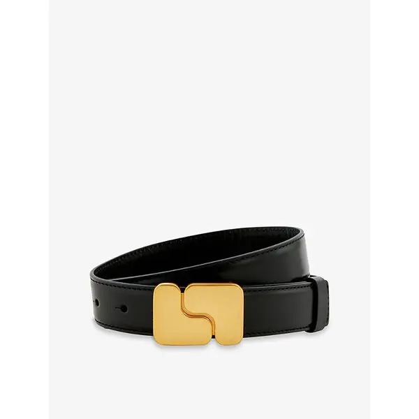 Soeur Ninon Leather Belt With Logo Buckle - Black