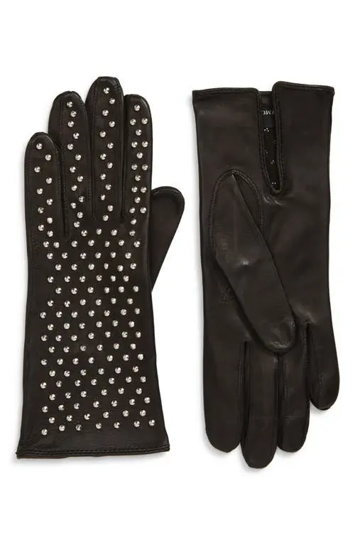 SEYMOURE Kelly Studded Leather Gloves - Black