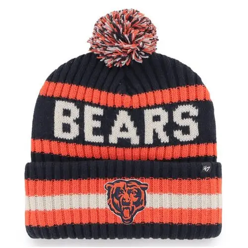 '47 Chicago Bears Bering Cuffed Knit Hat With Pom - Navy