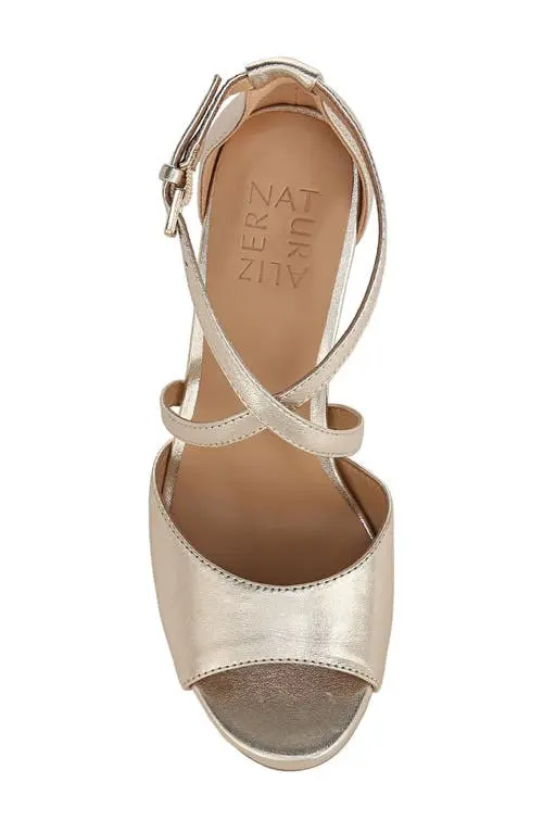 Naturalizer Melody Platform Strappy Sandals - Champagne Leather