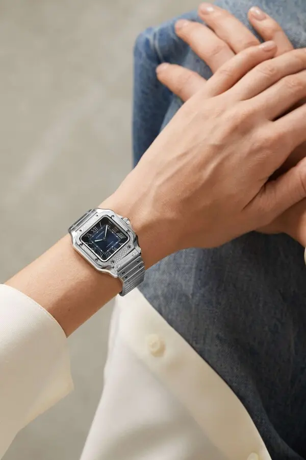 Cartier Santos De Automatic 35.1mm Stainless Steel And Diamond Watch