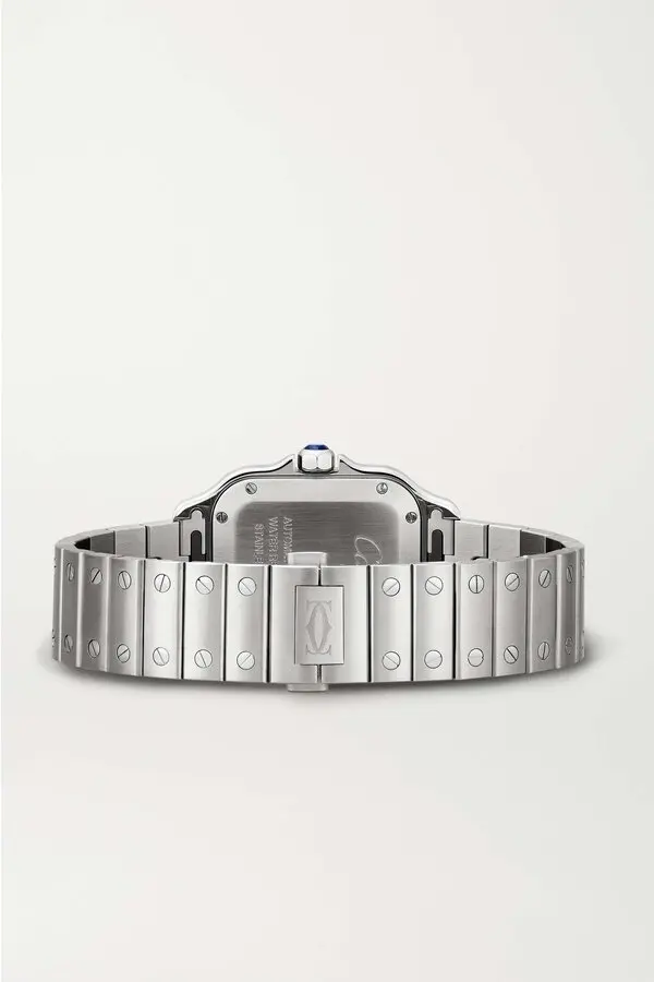 Cartier Santos De Automatic 35.1mm Stainless Steel And Diamond Watch