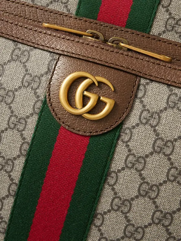 Gucci Savoy Leather-trimmed Suitcase