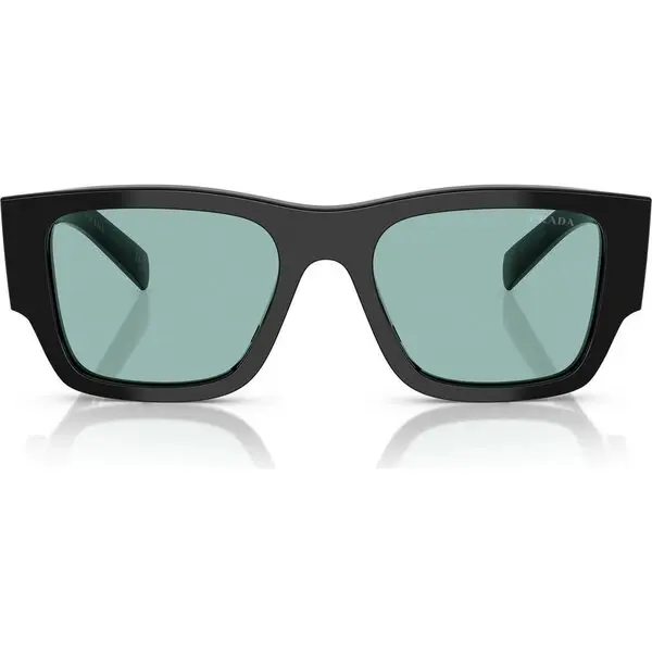 Prada 54mm Square Sunglasses - Black Green