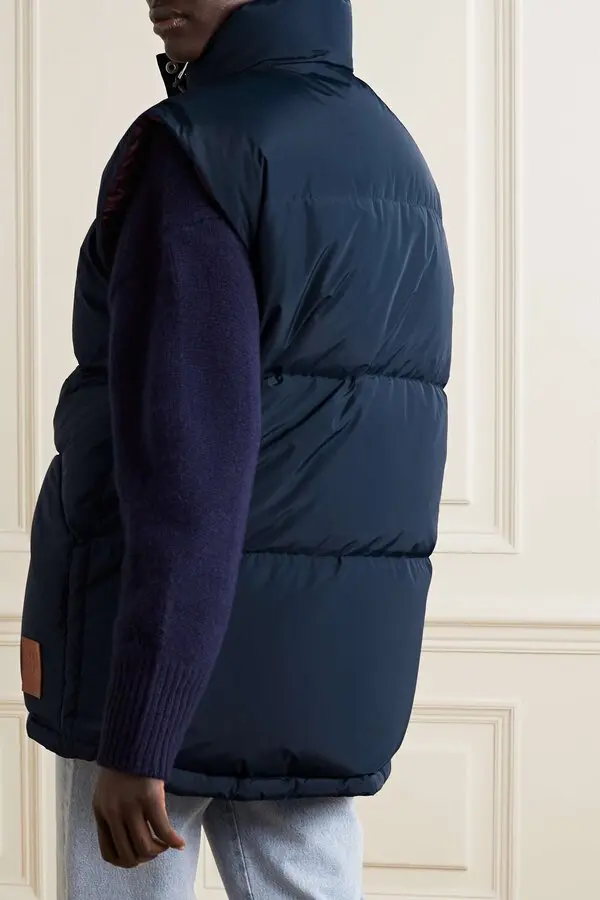 Tory Burch Oversized Leather-trimmed Quilted Shell Down Vest
