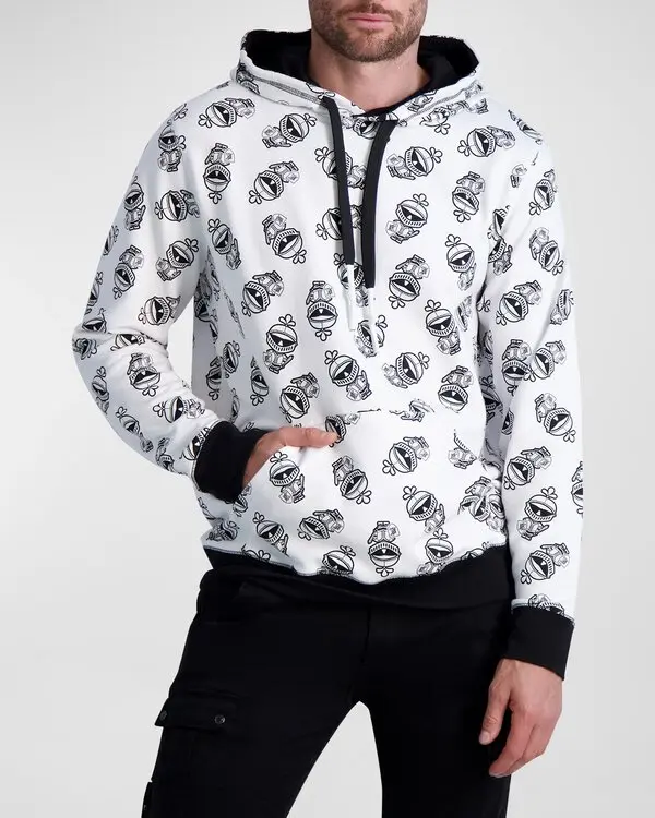 Karl Lagerfeld Paris Karl In Armor Graphic Hoodie Wht/Black