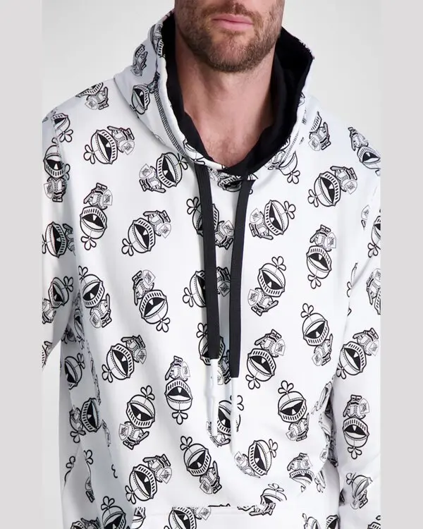 Karl Lagerfeld Paris Karl In Armor Graphic Hoodie Wht/Black