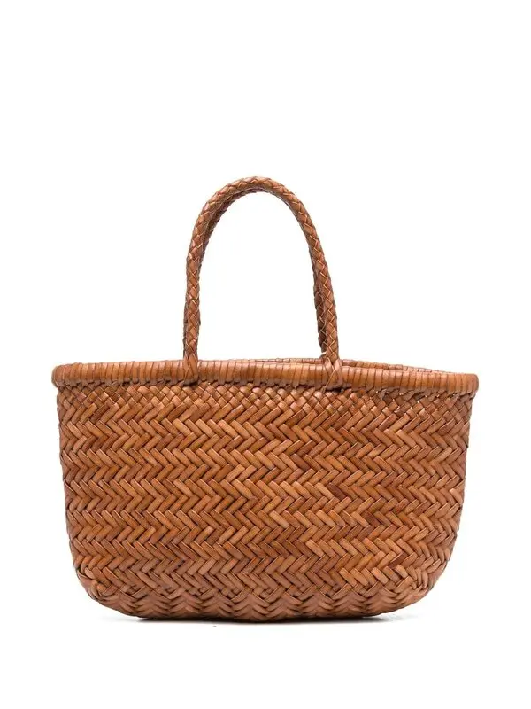 Dragon Diffusion Mini Flat Gora Braided Tote Bag - Brown