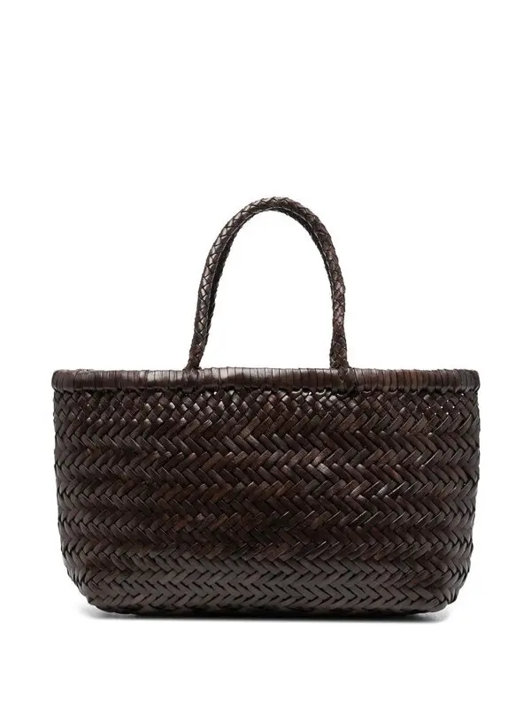 Dragon Diffusion Interwoven Leather Tote - Brown
