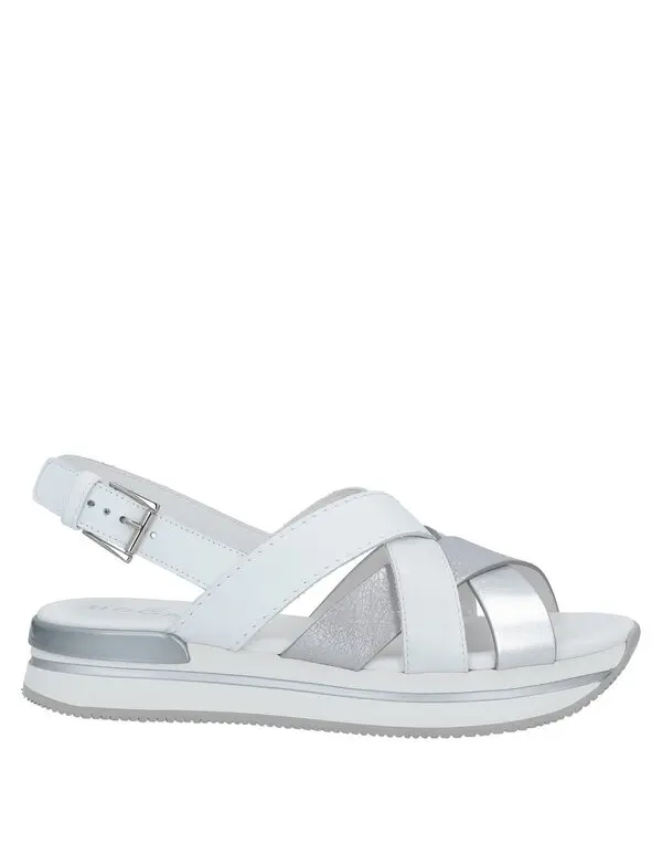 Hogan Leather Slingback Flatform Sandals