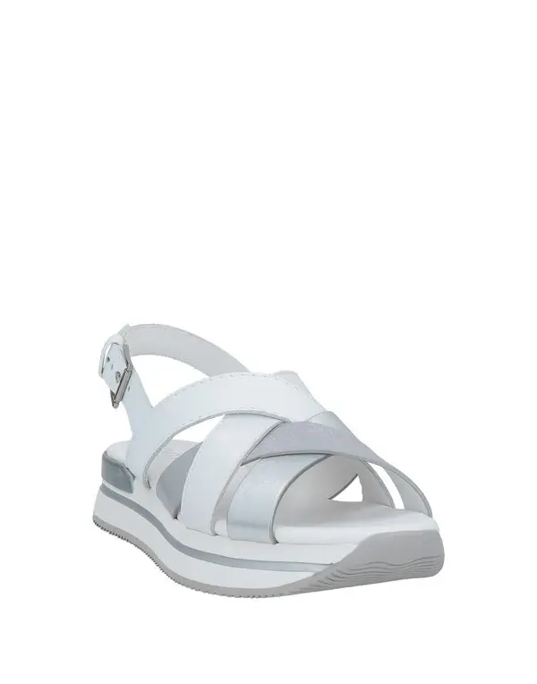 Hogan Leather Slingback Flatform Sandals