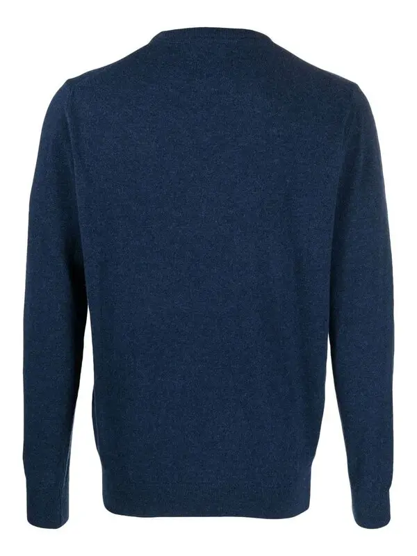 Barbour Logo-embroidered Wool Sweater - Blue