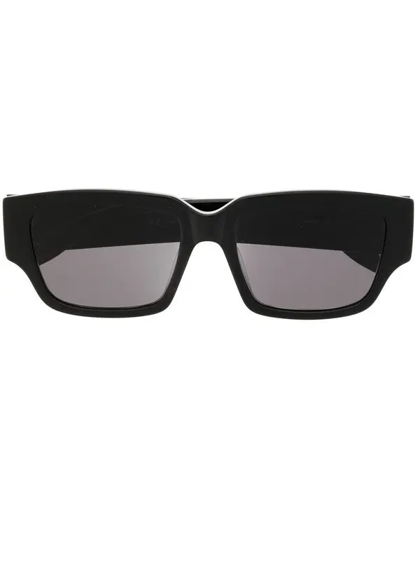 Alexander McQueen Graffiti Square-frame Sunglasses - Black-black-grey