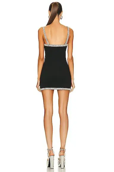 Retrofete Regina Embellished Mini Dress - Black & Silver