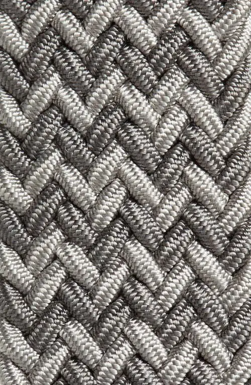 Torino Braided Chevron Stretch Belt - Grey Multi