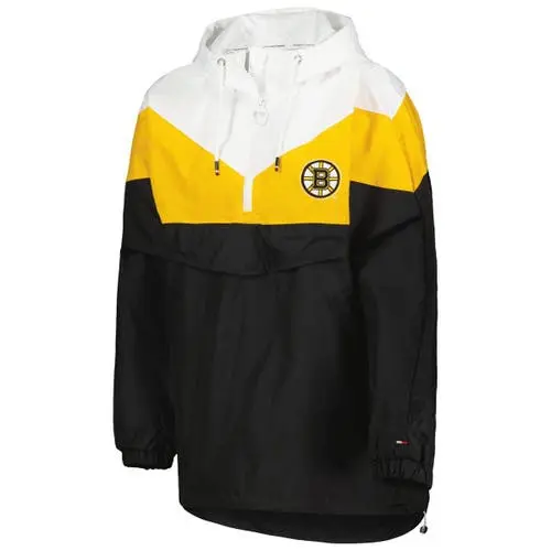 Tommy Hilfiger Gold Boston Bruins Staci Half-zip Windbreaker Jacket