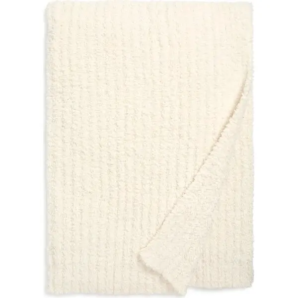 Barefoot Dreams Cozychic™ Rib Throw Blanket - Cream