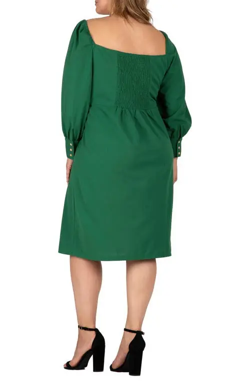 STANDARDS & PRACTICES Long Sleeve Off-the-shoulder Slit Dress