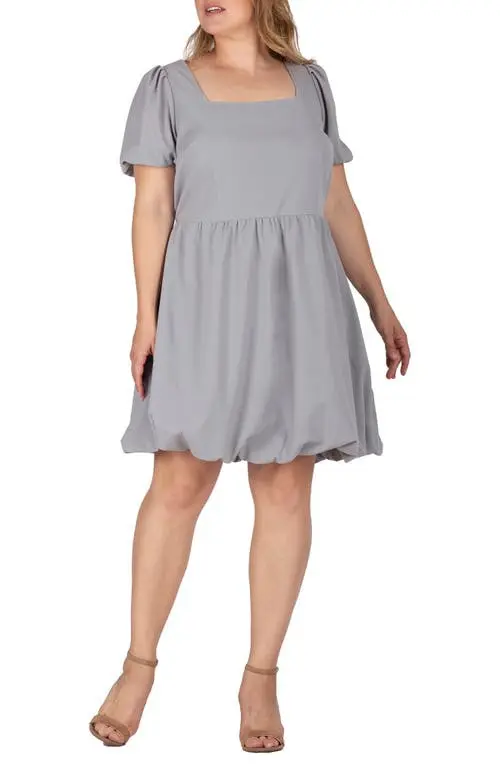 STANDARDS & PRACTICES Puff Sleeve Bubble Hem Dress