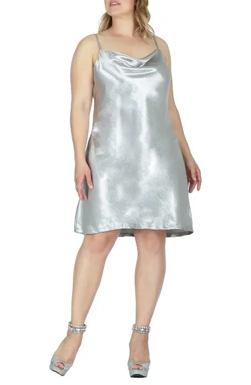 STANDARDS & PRACTICES Cowl Neck Metallic Slipdress