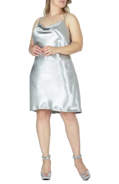 STANDARDS & PRACTICES Cowl Neck Metallic Slipdress