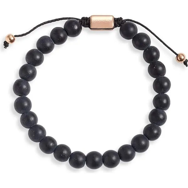 CLIFTON WILSON Tiger's Eye Beaded Bracelet - Black