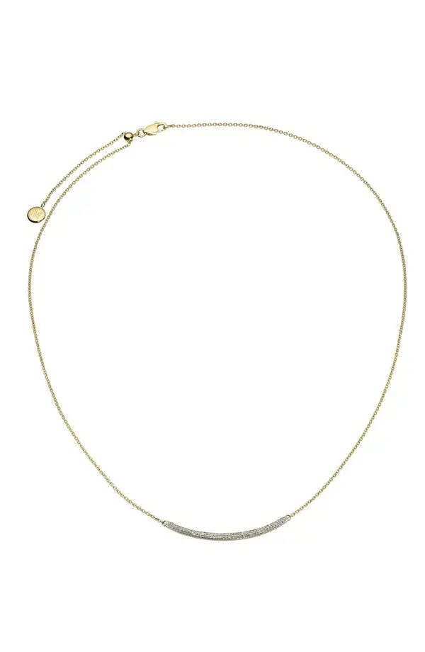 Monica Vinader Skinny Curve Diamond Necklace - 18ct Gold Vermeil On Sterling