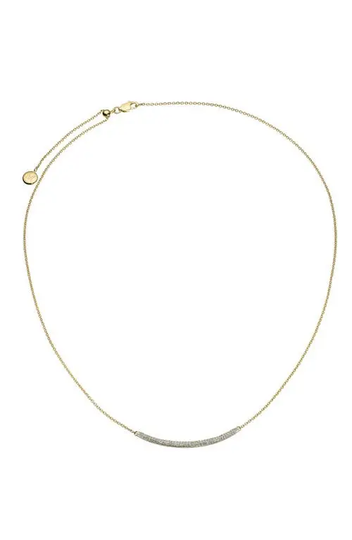 Monica Vinader Skinny Curve Diamond Necklace - Yellow Gold