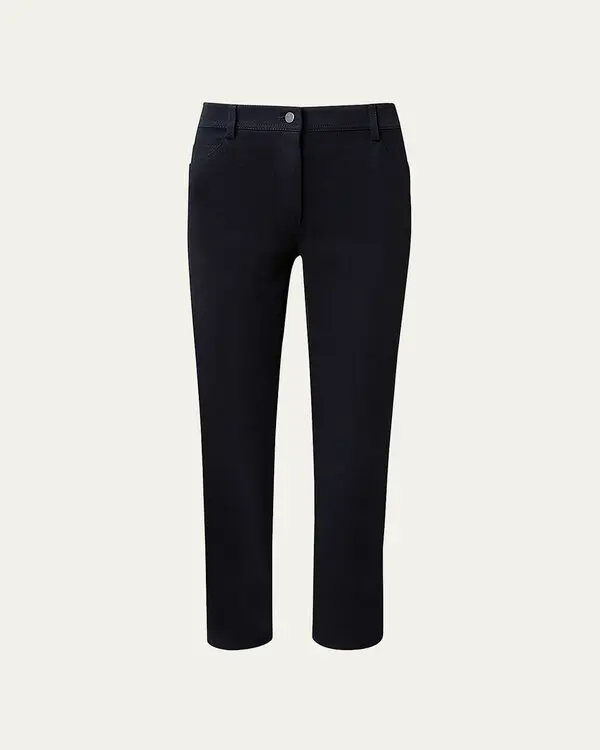 Akris Maru Slim-leg Ankle Denim Pants - Black