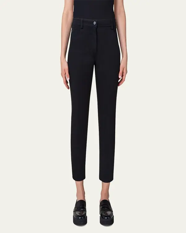 Akris Maru Slim-leg Ankle Denim Pants - Black