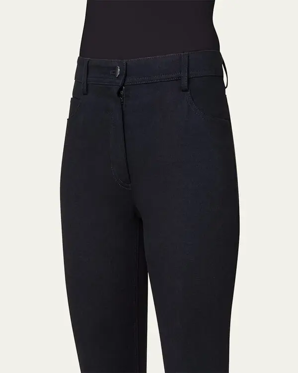 Akris Maru Slim-leg Ankle Denim Pants - Black