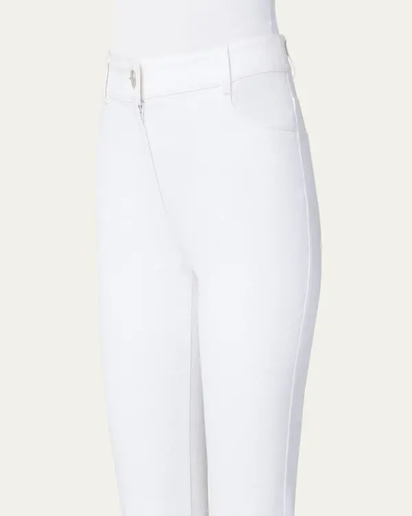 Akris Maru Slim-leg Ankle Stretch Denim Pants - Cream