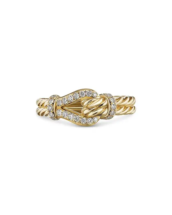 David Yurman 18k Yellow The Thoroughbred Diamond Loop Ring