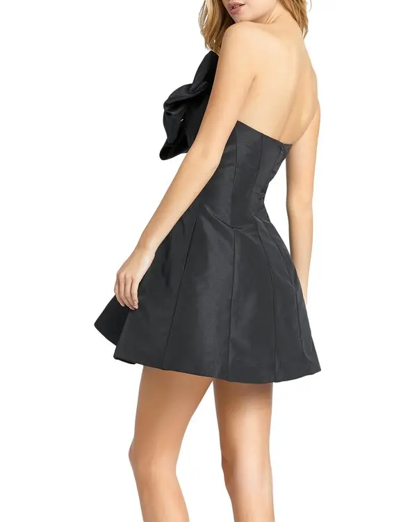 Mac Duggal Strapless Mini Dress With Bow - Black