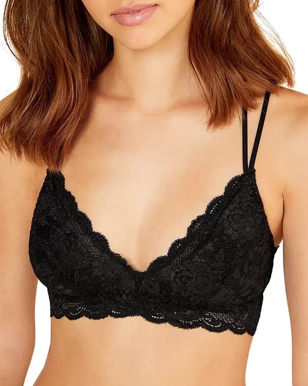 Cosabella Floral Lace Crisscross Strap Bralette - Black