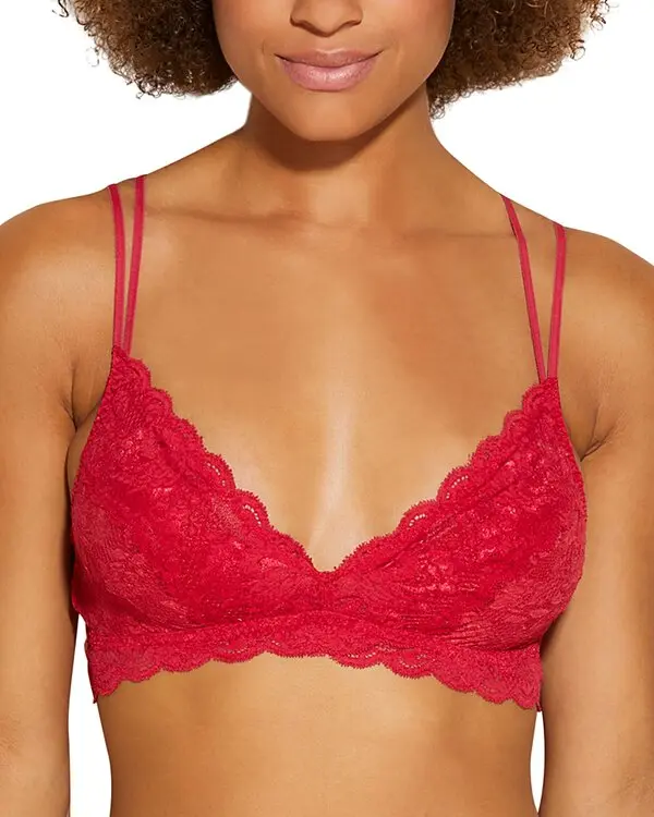 Cosabella Floral Lace Crisscross Strap Bralette - Mystic Red