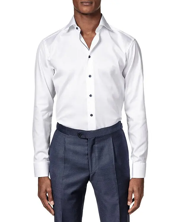 Eton Contemporary Fit Twill Dress Shirt - White