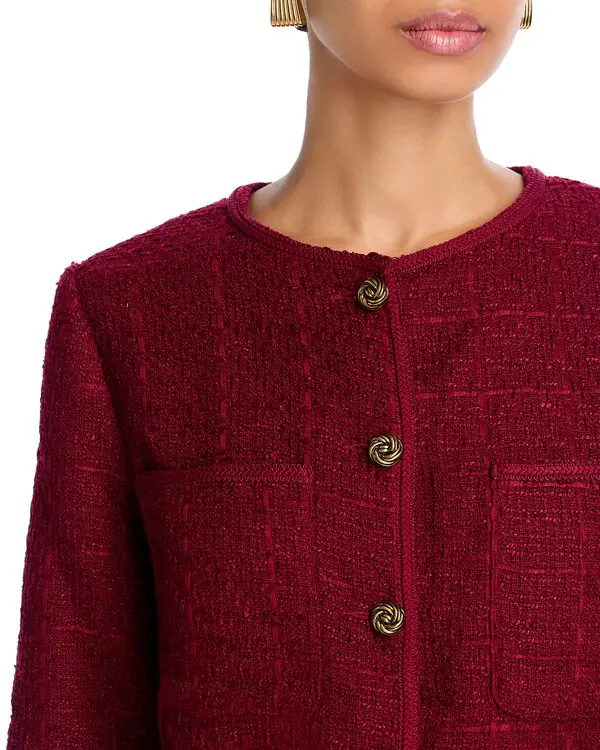 Aqua Tweed Jacket - Dark Cherry